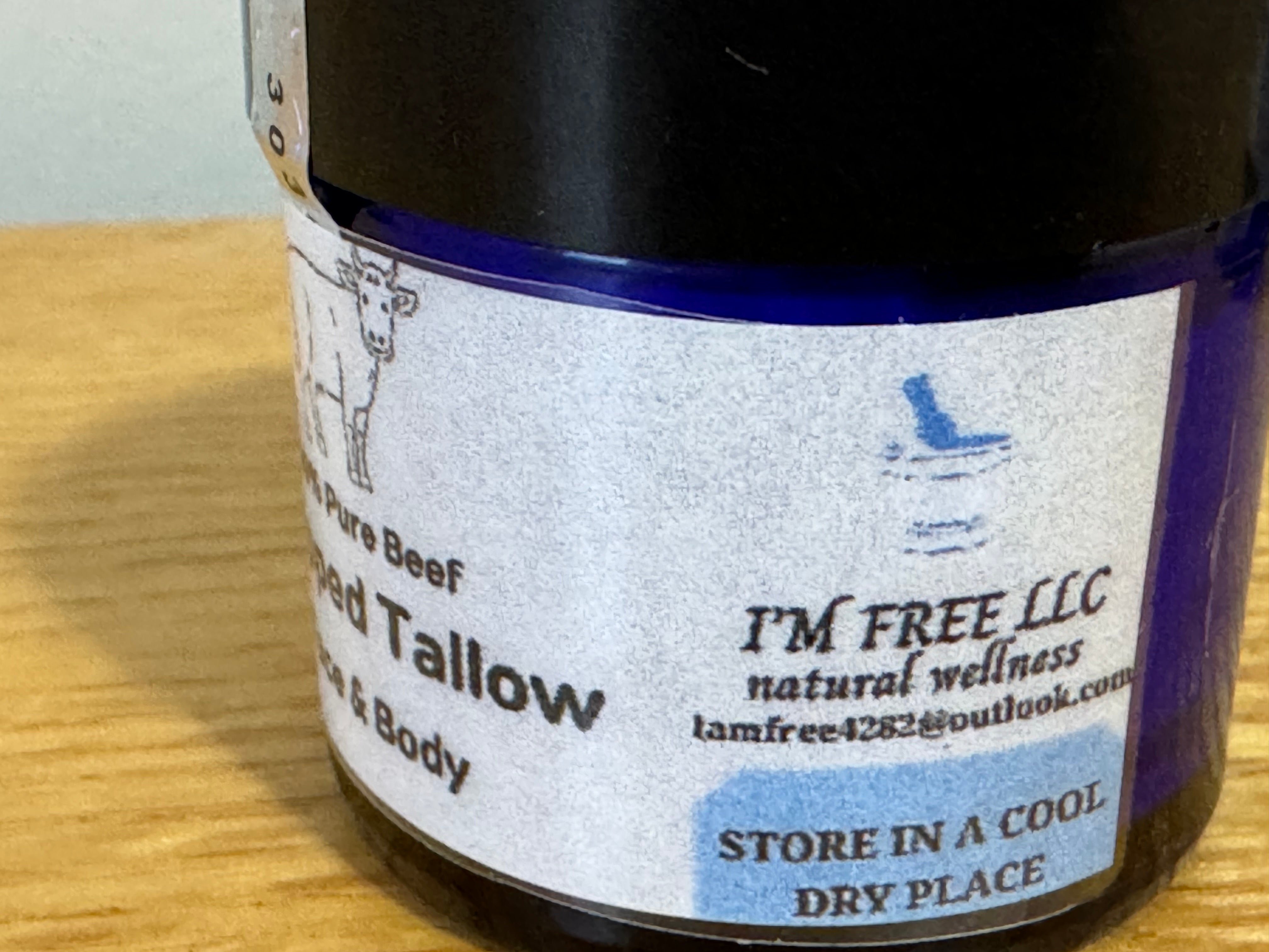 2 Oz Whipped tallow with castor oil, frankincense oil, tea tree oil an ...